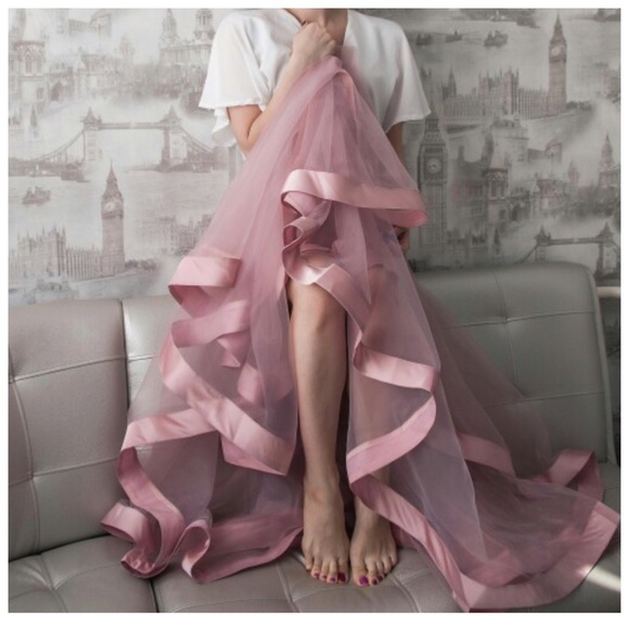 Skirts | Pink Tulle Organza Layered Ruffle Skirt | Poshmark